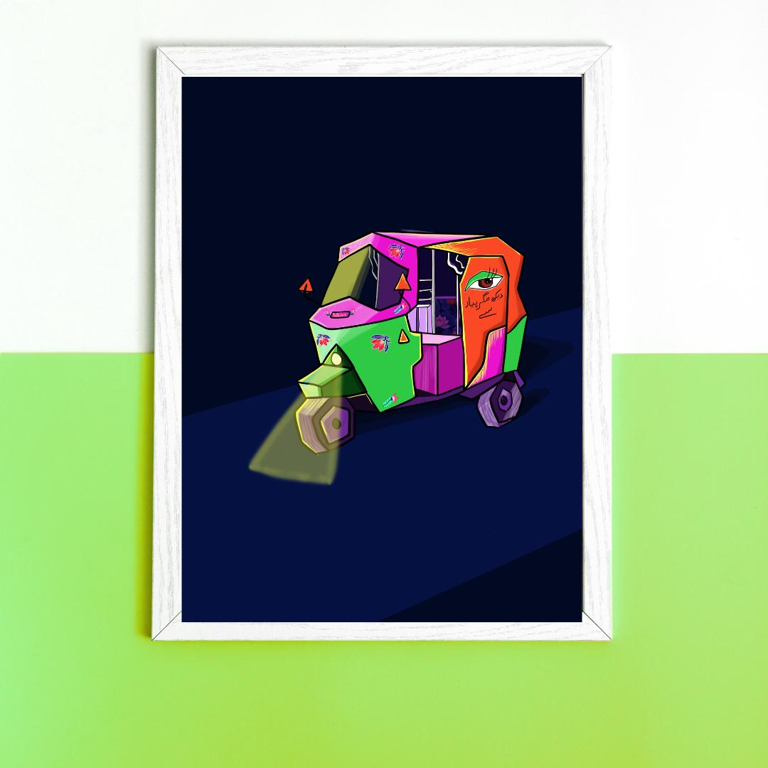 Pakistani Rickshaw Art Print – Vibrant Truck Art Illustration (digital ...