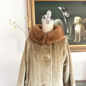 Vintage Faux Fur Coat, Mink Collar, 50's Coat, Fur Coat - Etsy