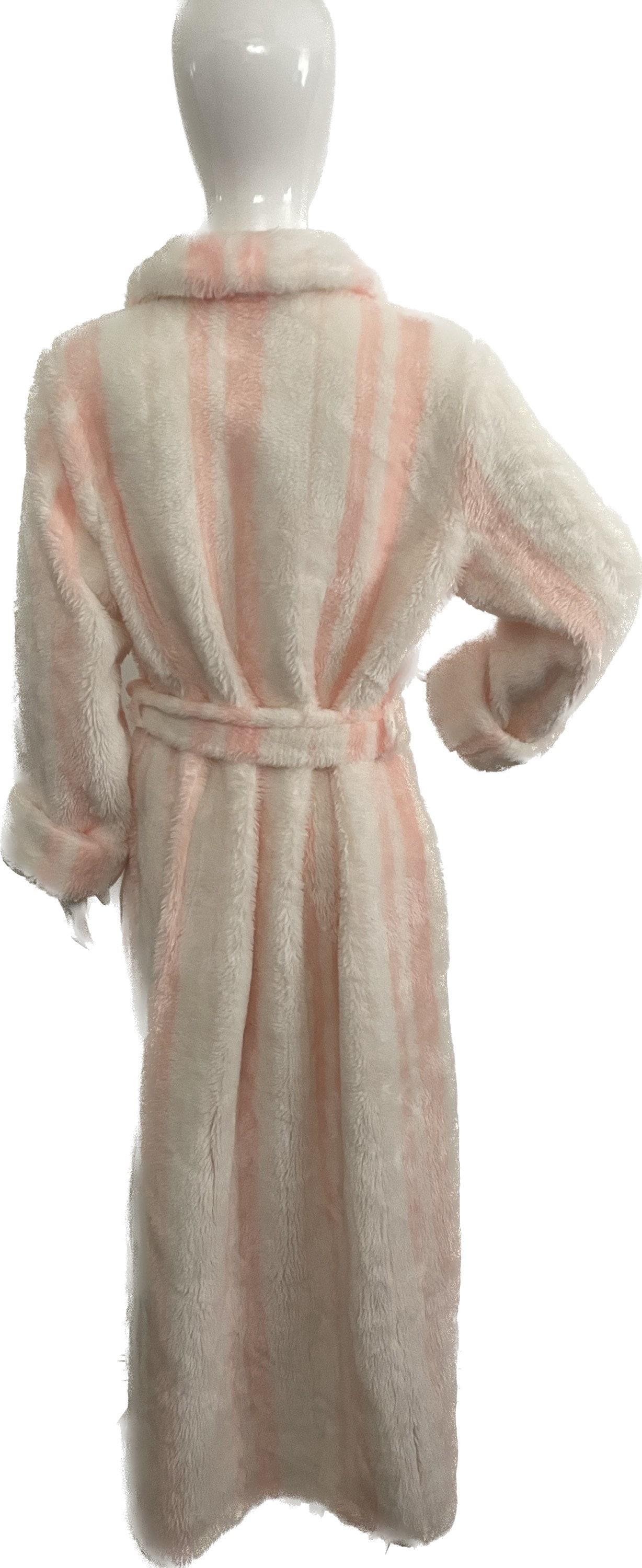 Vintage Fuzzy Robe, Striped Cozy Robe, Long Robe, Fabric by Charm, Borg ...