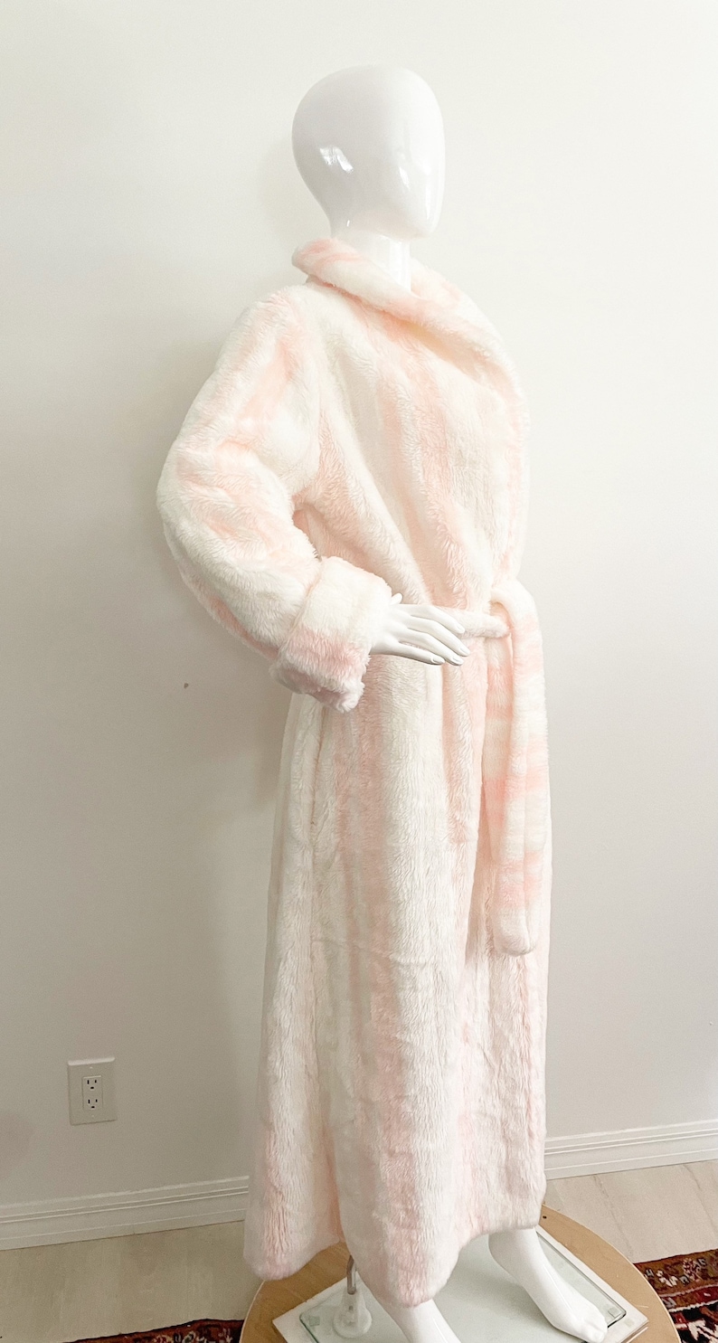 Vintage Fuzzy Robe Striped Cozy Robe Long Robe Fabric by - Etsy