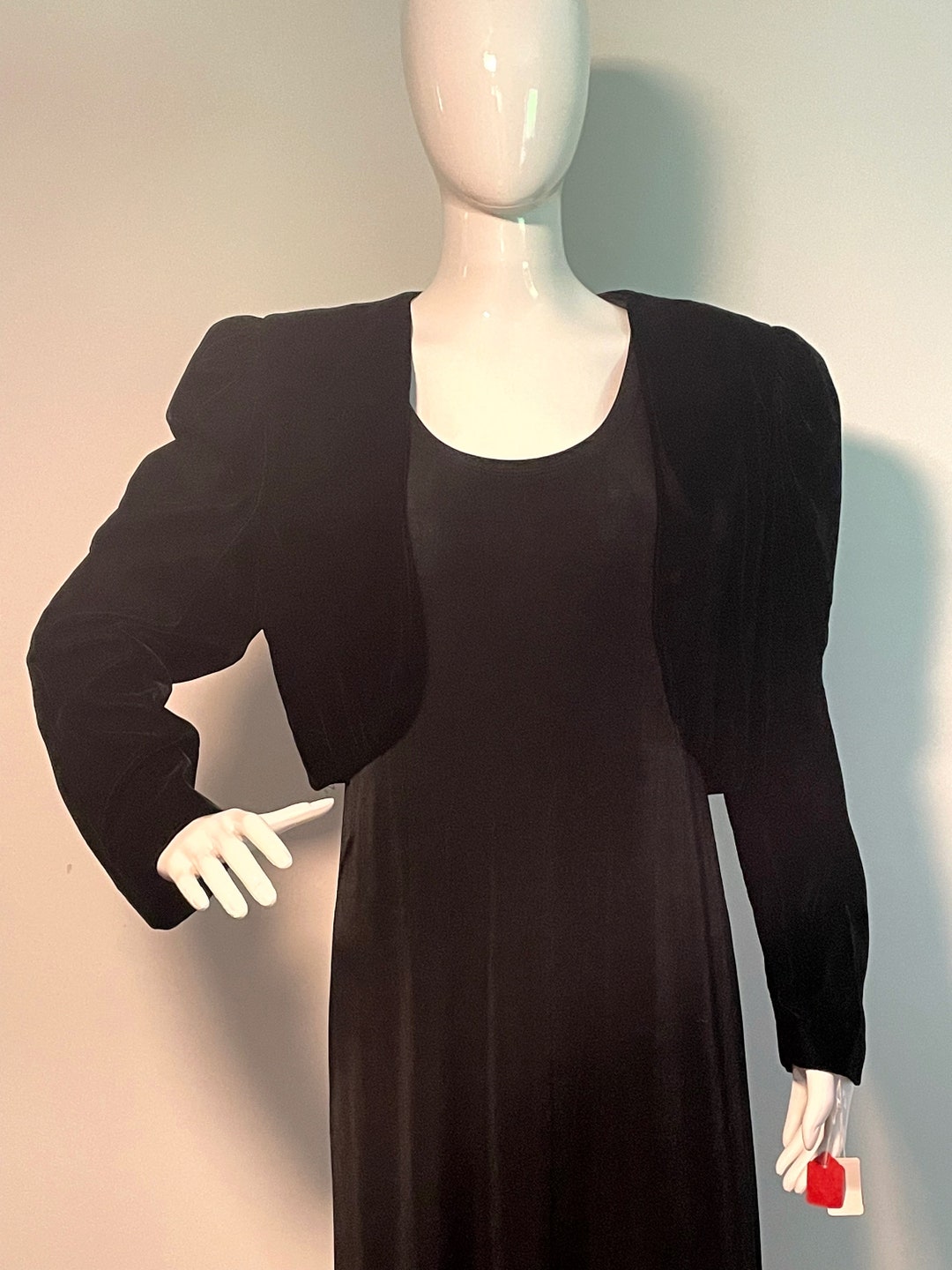 Vintage Black Velvet Bolero Jacket, Nordstrom Point of View, Puff ...