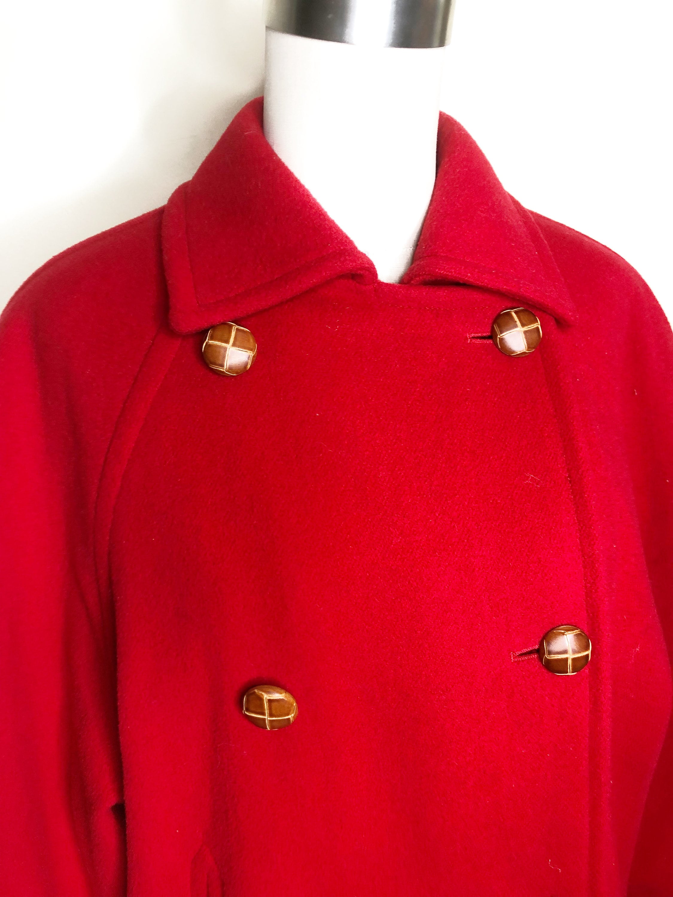 Red Double Breasted Wool Coat, the Limited, USA, Red Winter Coat - Etsy