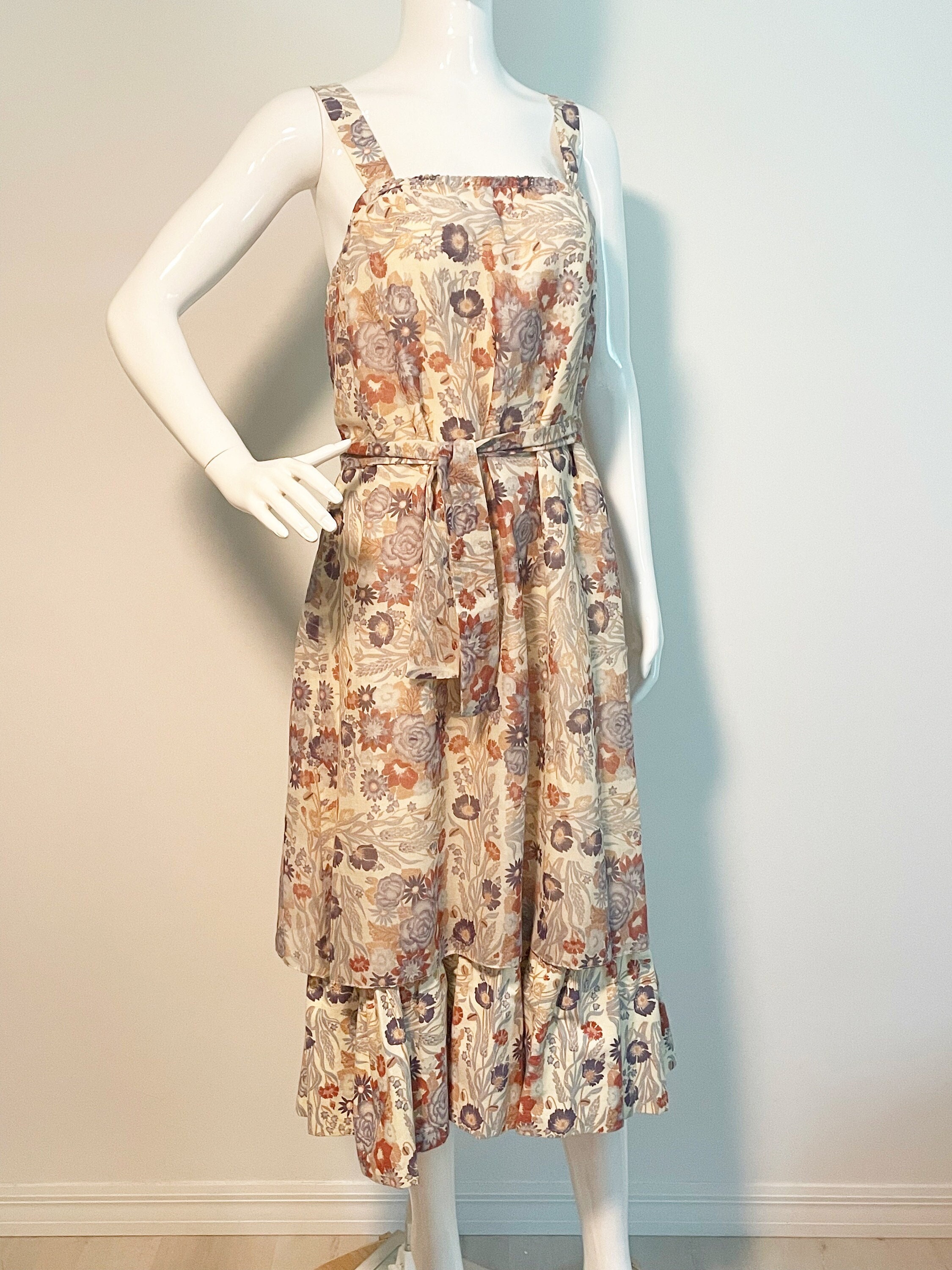 Vintage Midi 1970's Sundress, Overlay Belted Sundress, Julie Miller of ...