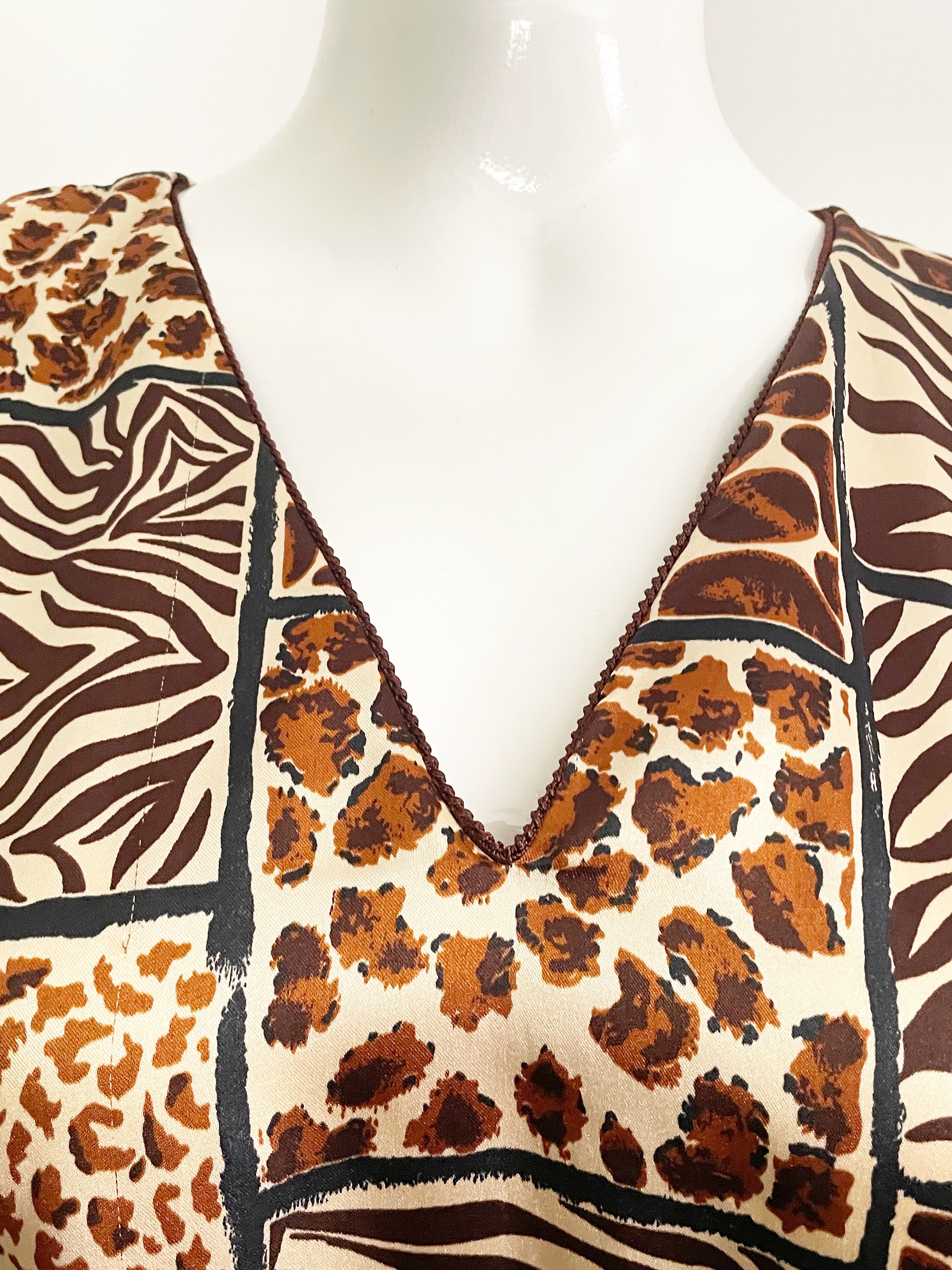 Vintage Jungle Animal Print Kaftan, Caftan, Hostess Gown, Winlar, Mrs ...