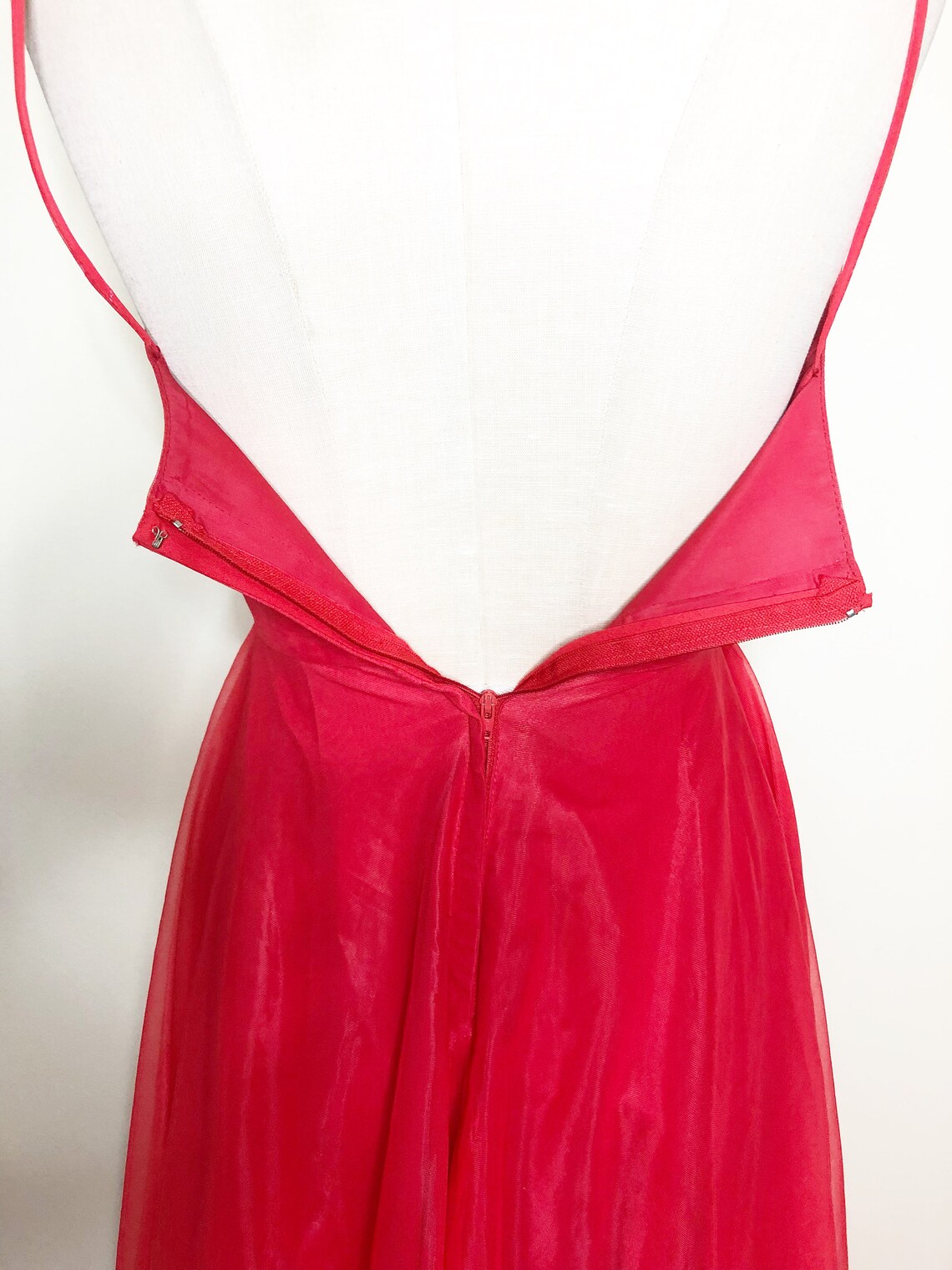 80's Red Gown, Chiffon Maxi, Red Dress, Prom Gown - Etsy