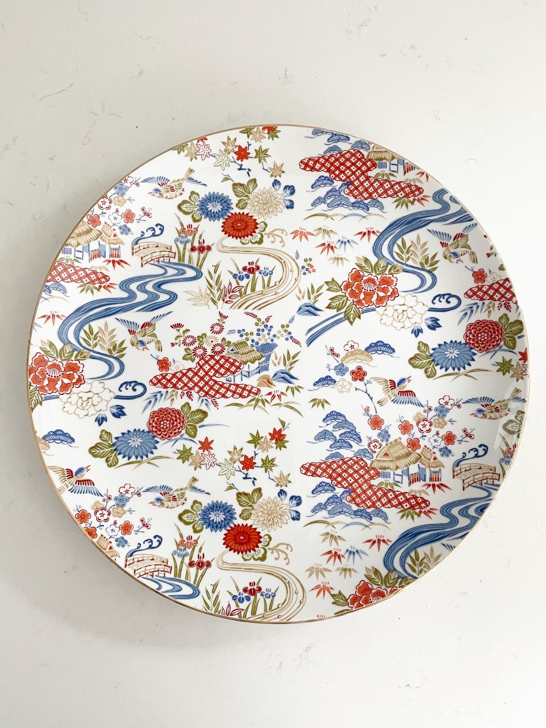Vintage Asahi Sato/gordon Collection, Chinoiserie Large Plate, Japan ...