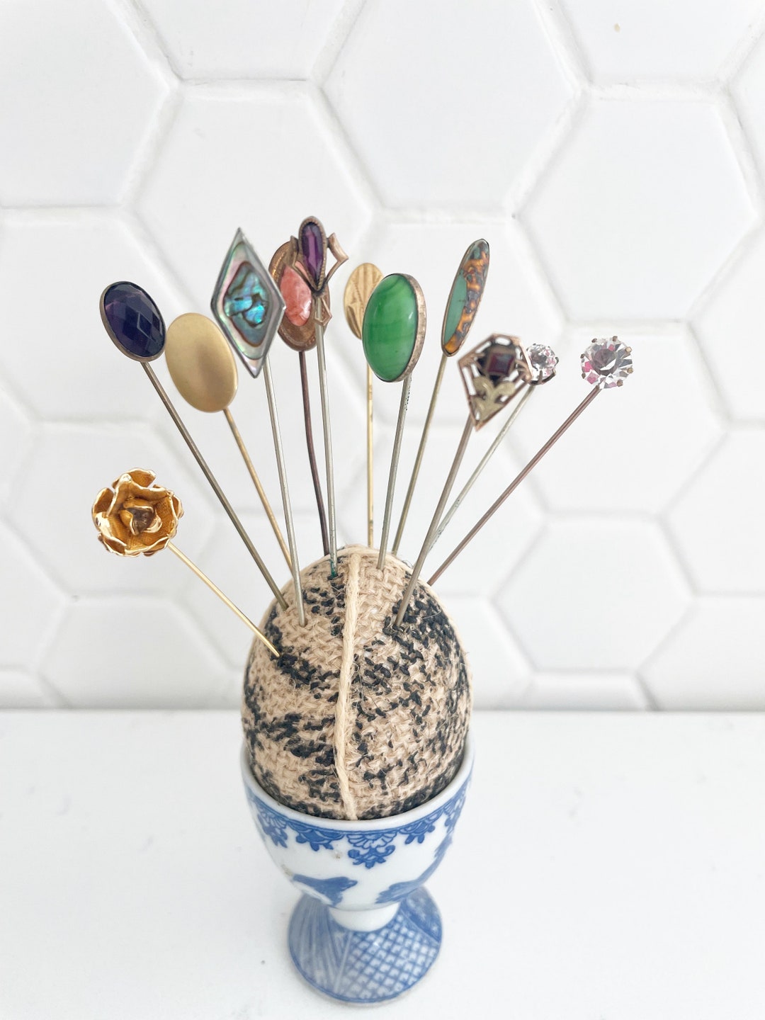 Vintage/antique Group of Twelve Stick Pins, Gold Tone Art Noveau ...