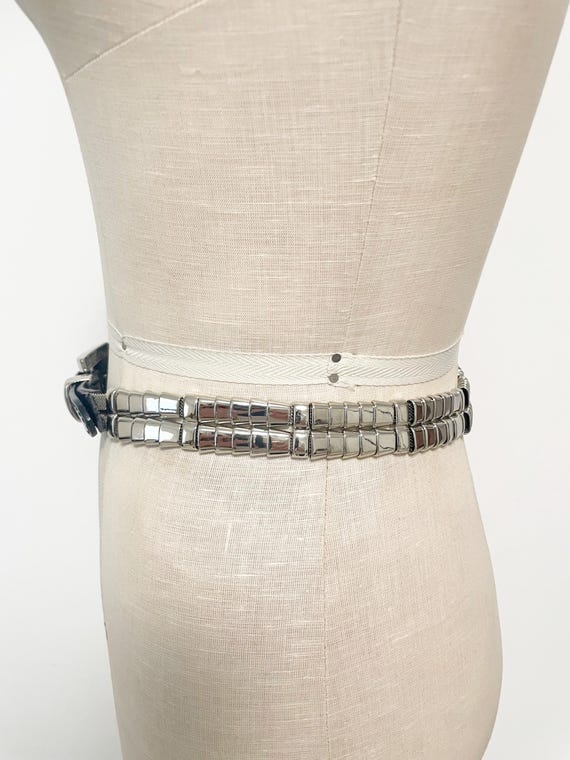 vintage belt leather silver - Gem