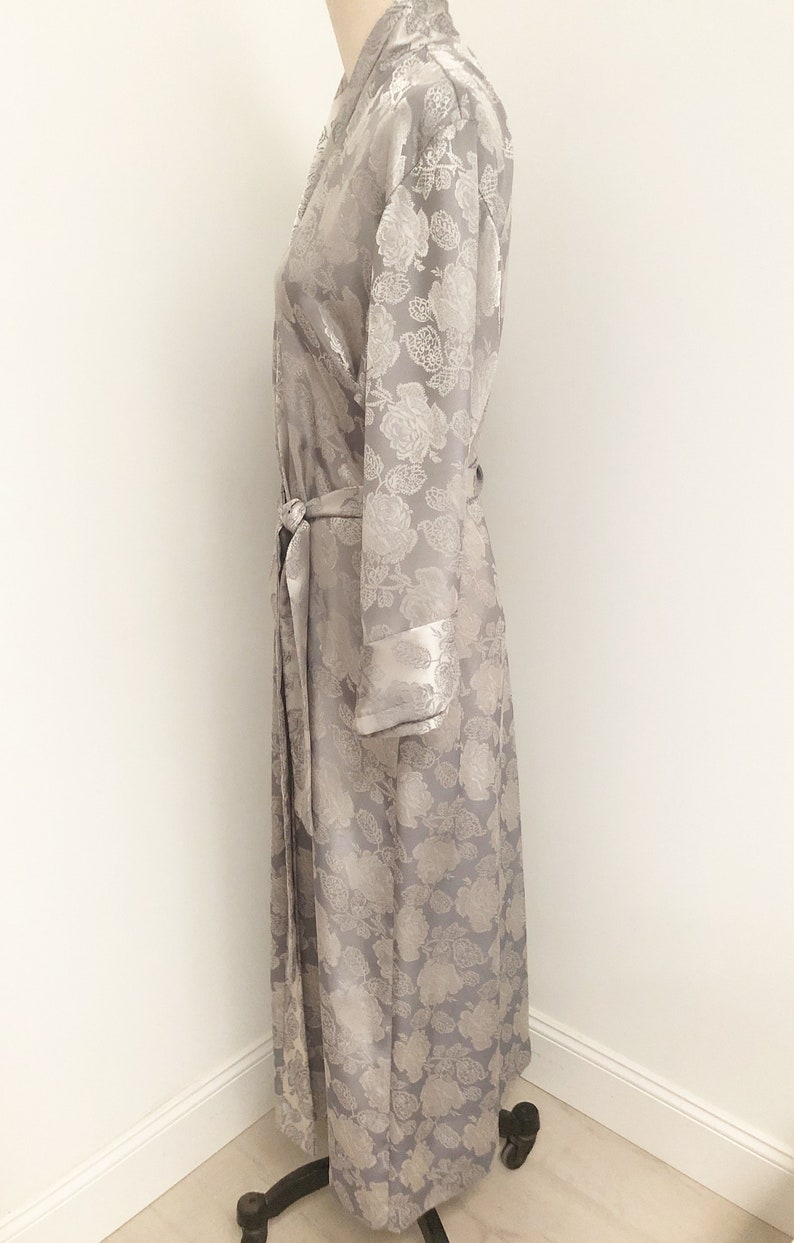 Vintage Natori Robe Belted Robe Silky Robe Gray Robe - Etsy