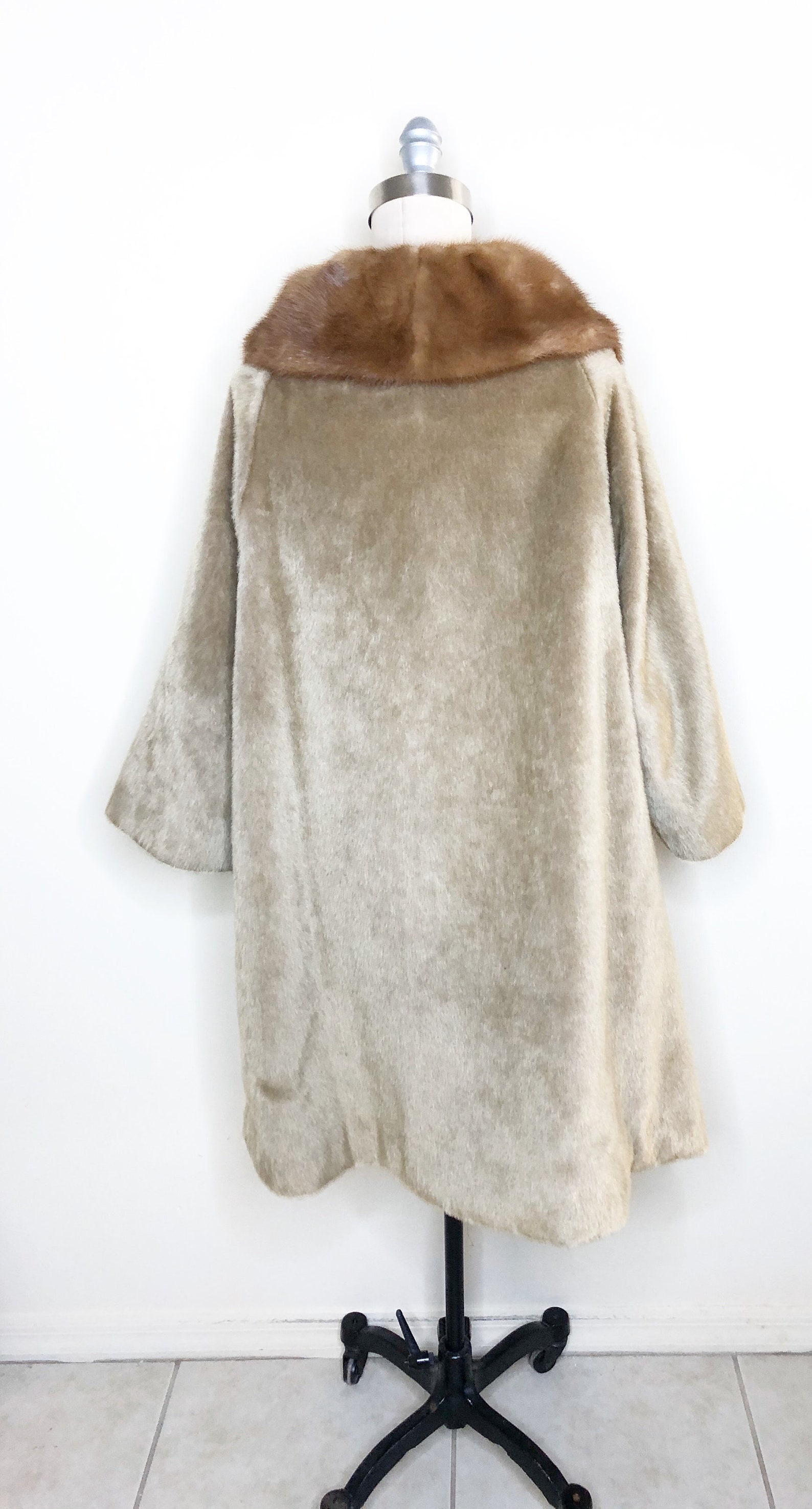 Vintage Faux Fur Coat, Mink Collar, 50's Coat, Fur Coat - Etsy