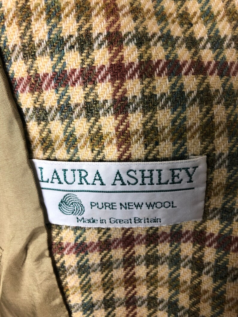 Laura Ashley Wool Blazer Plaid Longline Blazer Wool Jacket - Etsy