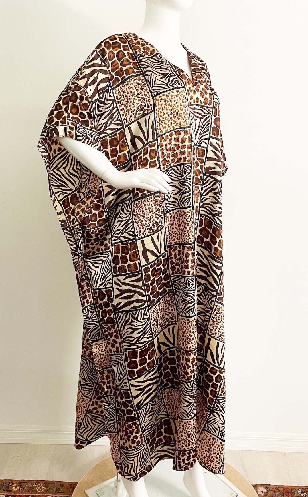Vintage Jungle Animal Print Kaftan, Caftan, Hostess Gown, Winlar, Mrs ...