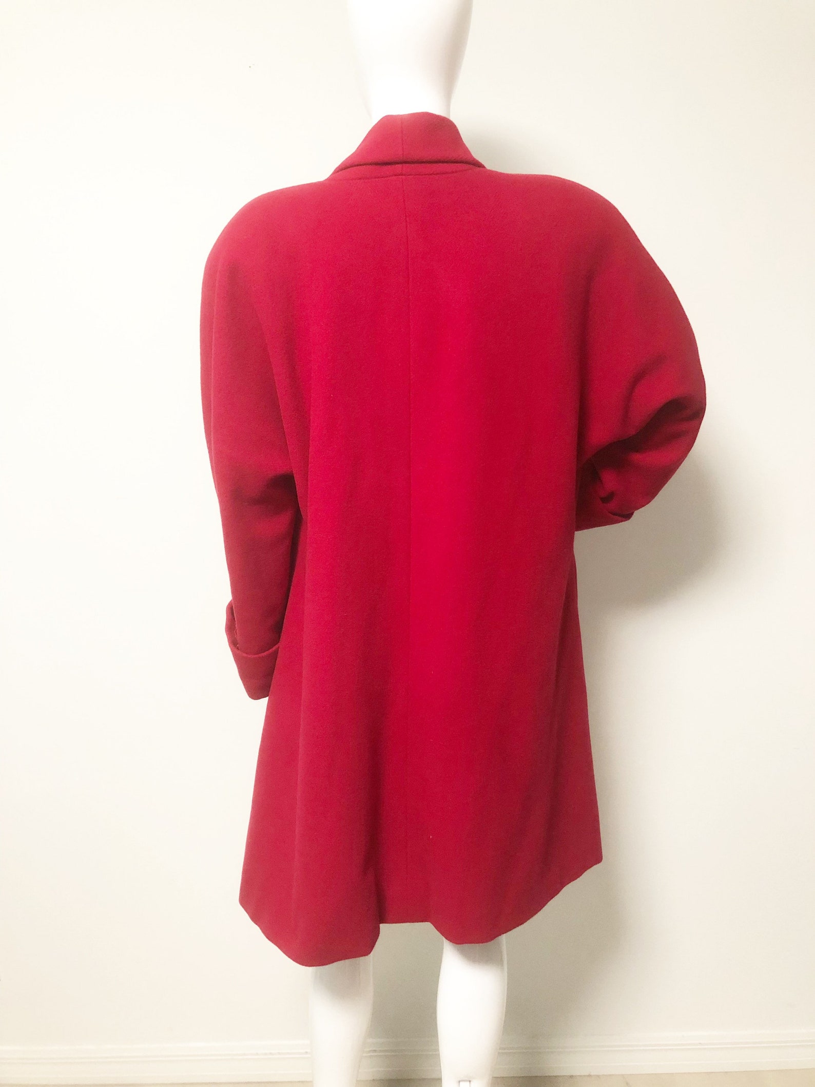 Vintage Red Wool Swing Coat Quilted Lining Coat Shawl Collar - Etsy