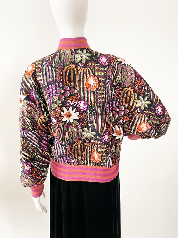 Vintage Bogner bomber jacket, flowering cactus print … - Gem