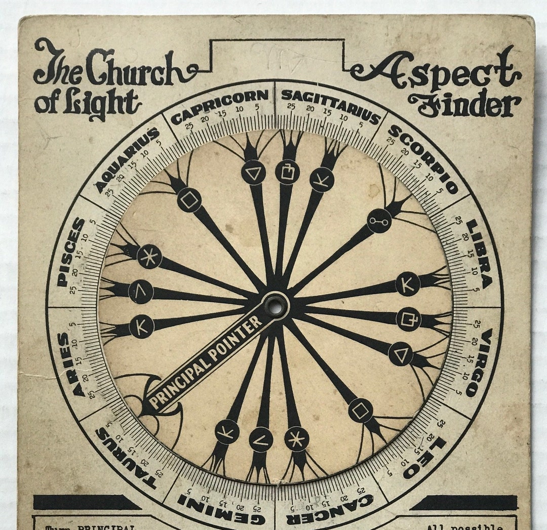 Rare 1930s Church of Light ASPECT FINDER Zodiac Dial Astrology Board ...