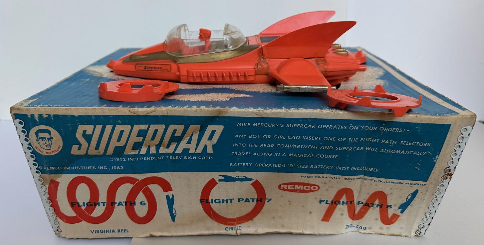 Vintage 1962 Remco Mike Mercury Supercar TV Toy W/box Gerry Anderson ...