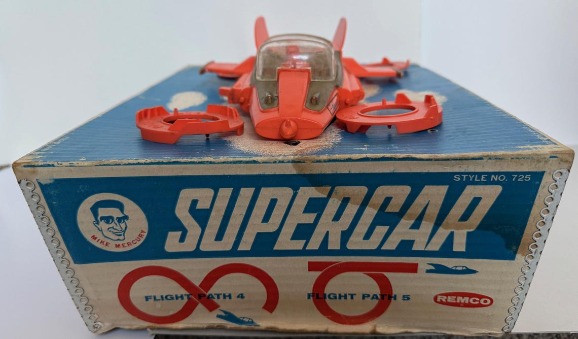 Vintage 1962 Remco Mike Mercury Supercar TV Toy W/box Gerry Anderson ...