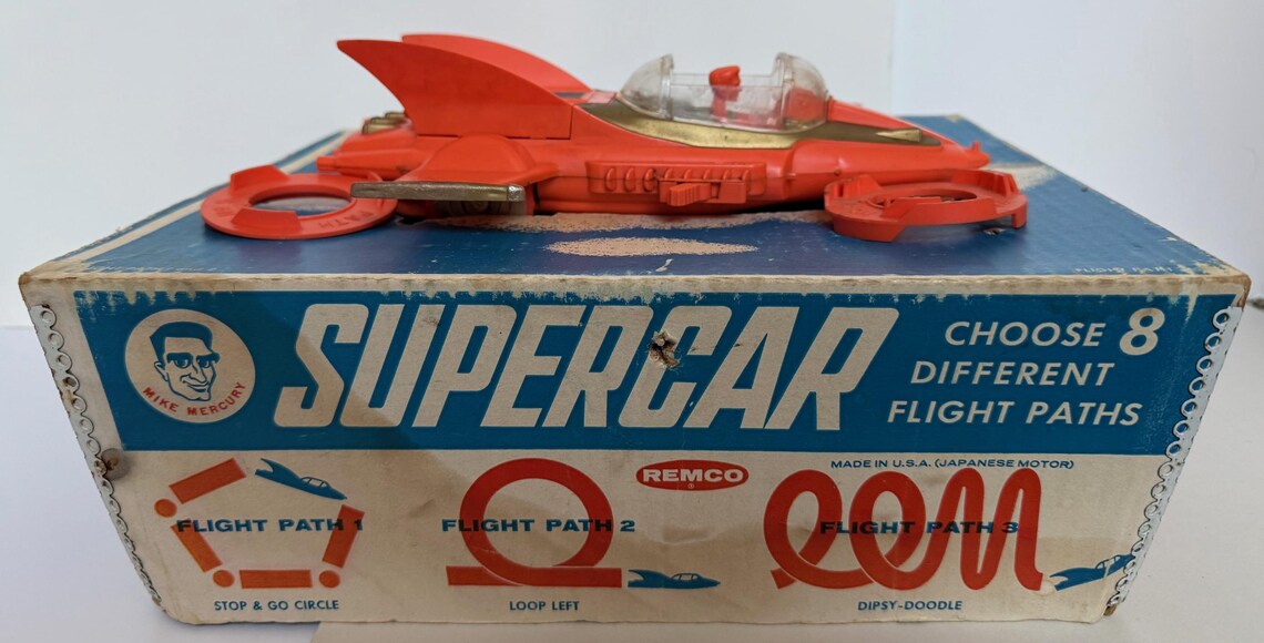Vintage 1962 Remco Mike Mercury Supercar TV Toy W/box Gerry Anderson ...