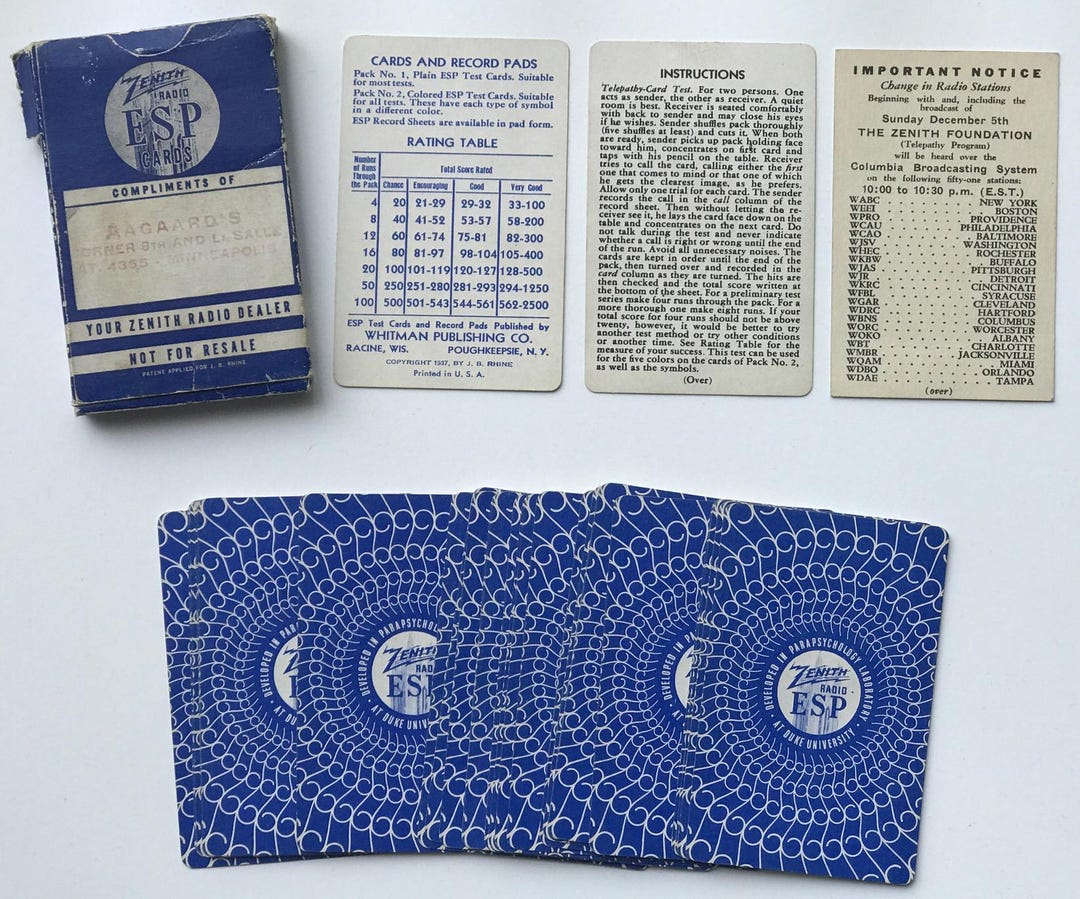 Vintage 1937 ESP Card GAME for Testing Extra-sensory Perception ...
