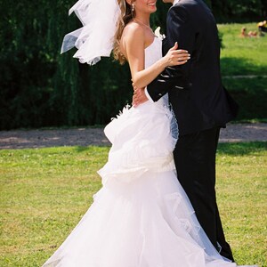 Bridal Shoulder Rectangular Handkerchief Veil Model Myrthe - Etsy