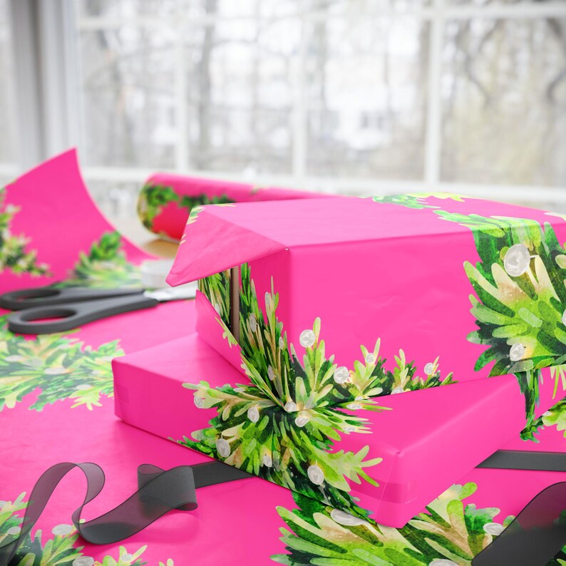 Vibrant Christmas Tree Wrapping Paper, Glossy or Matte Finish - Etsy