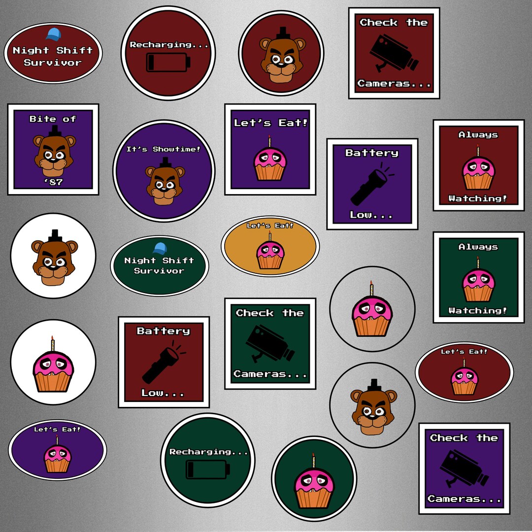 Creepy Night Shift Sticker Pack A | Horror Game Inspired Digital ...