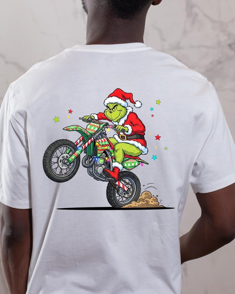 Christmas Grinch Dirt Bike Rider PNG, Grinch Motorcycle Christmas ...