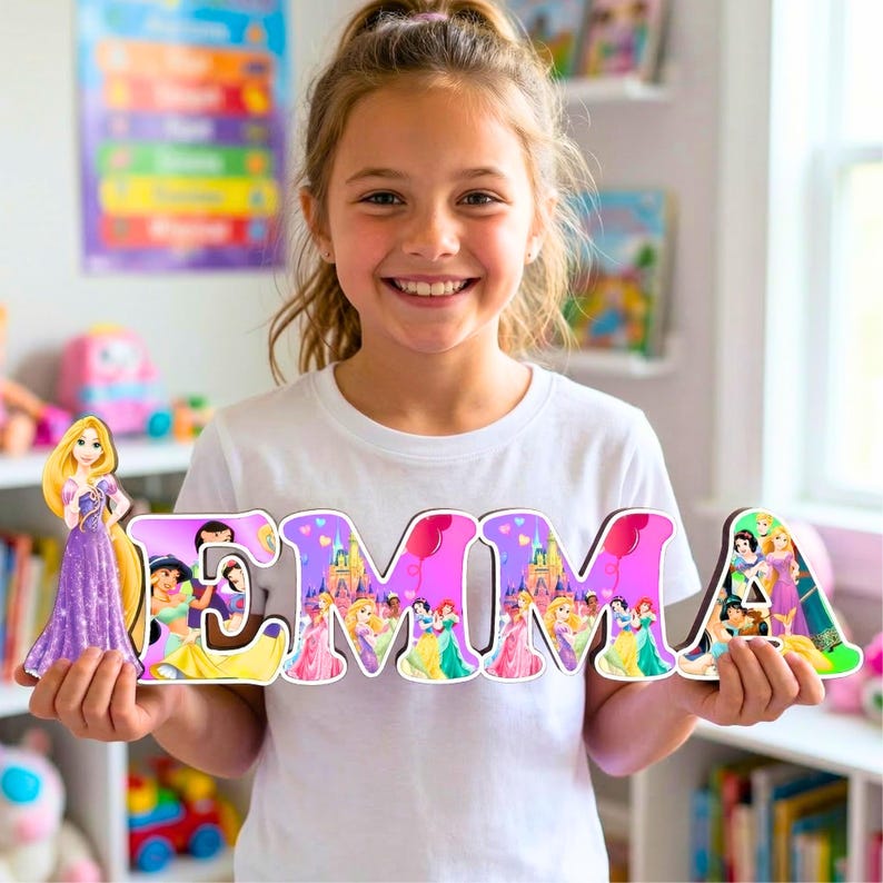 Personalized Disney Princess Name Sign, Custom Girls Room Decor ...