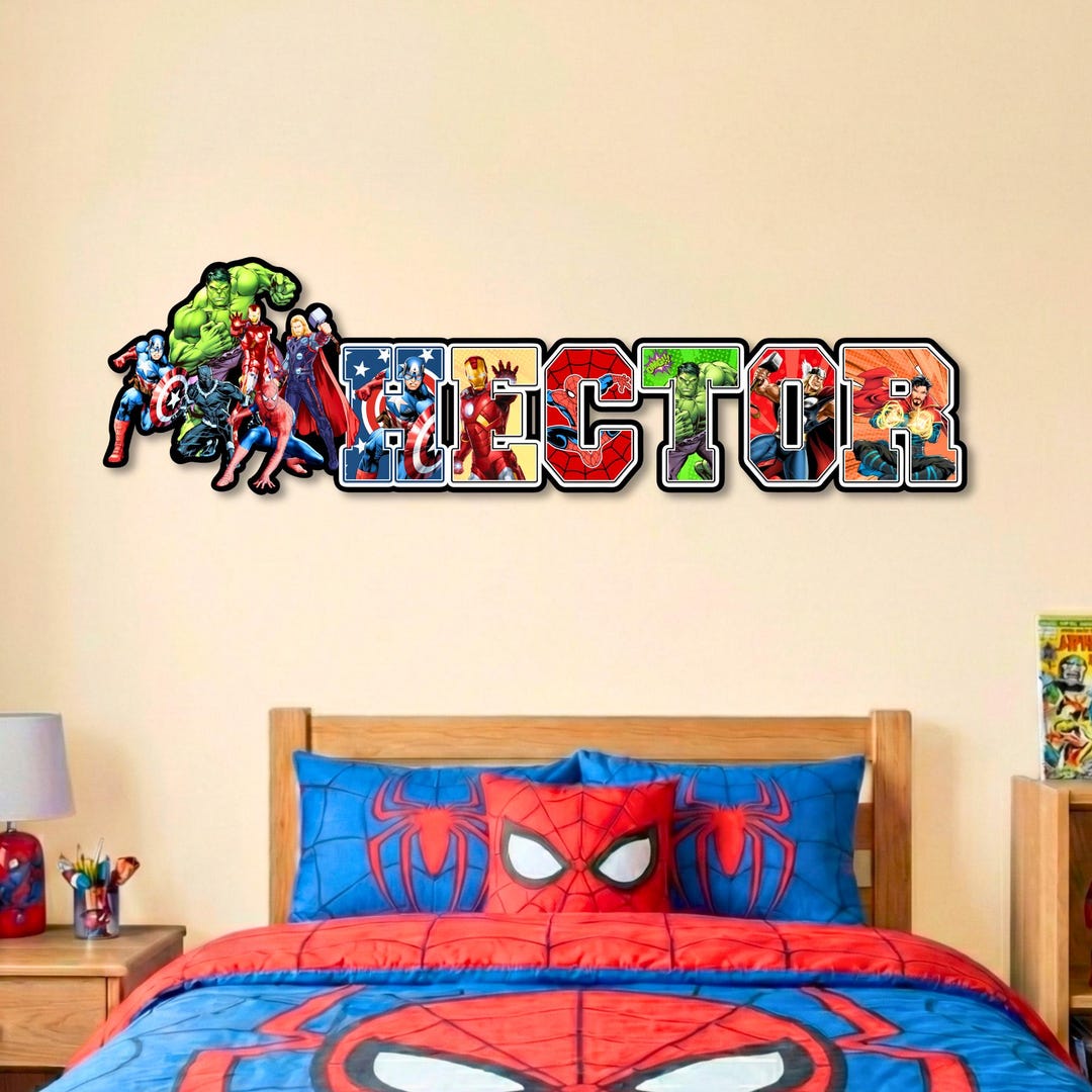 Custom Superhero Name Sign, Wooden Wall Art, Baby Boy Room Decor, Hero ...