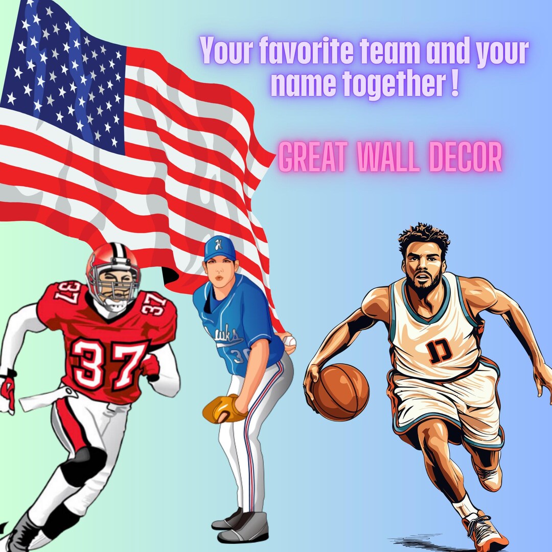 Custom Fan Gift, Your Name & Favorite Team, Personalized Name and Team ...