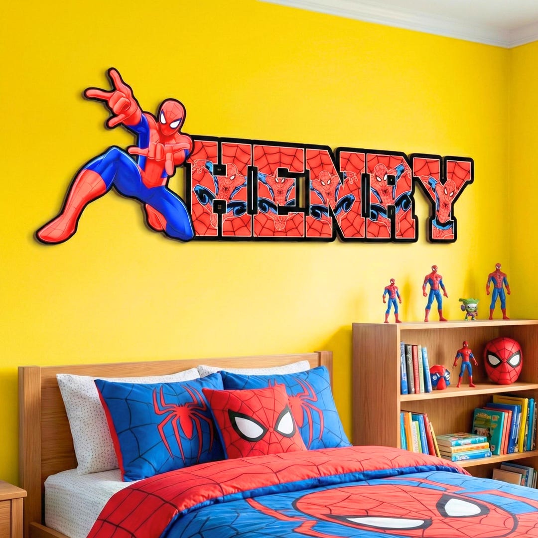 Custom Superhero Name Sign, Kids Room Decor, Personalized Birthday Gift ...