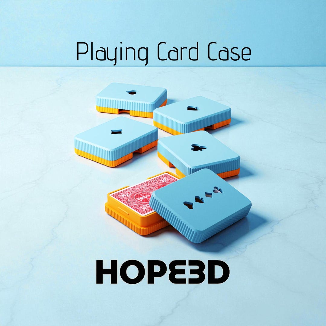 Playing Card Box 3D Printed | Poker Card Case With Symbols | Card ...