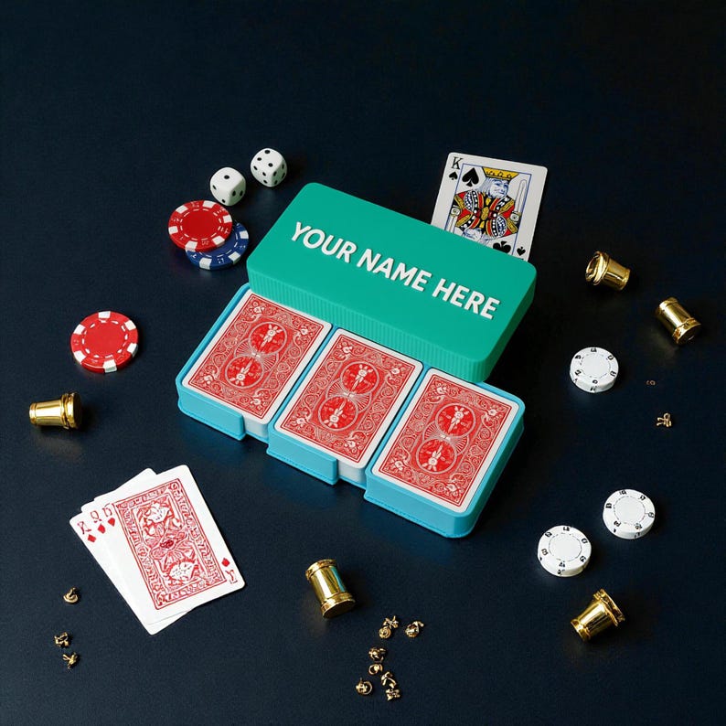 Playing Card Box 3D Printed | Poker Card Case With Symbols | Card ...