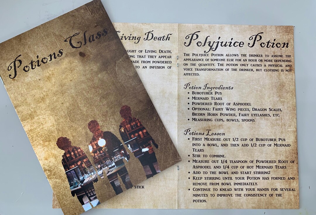 Wizard-themed Party Potion Booklet | Harry Potter Themed Potions Class ...