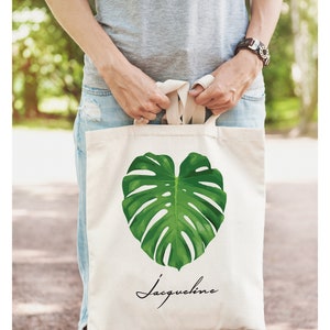 Personalized Tote Bag With Palm Leaf,bridesmaid Gifts,bridesmaid Tote ...