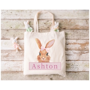 Personalized Easter Basket Tote Bag | Easter Gift Ideas| Easter Bunny ...