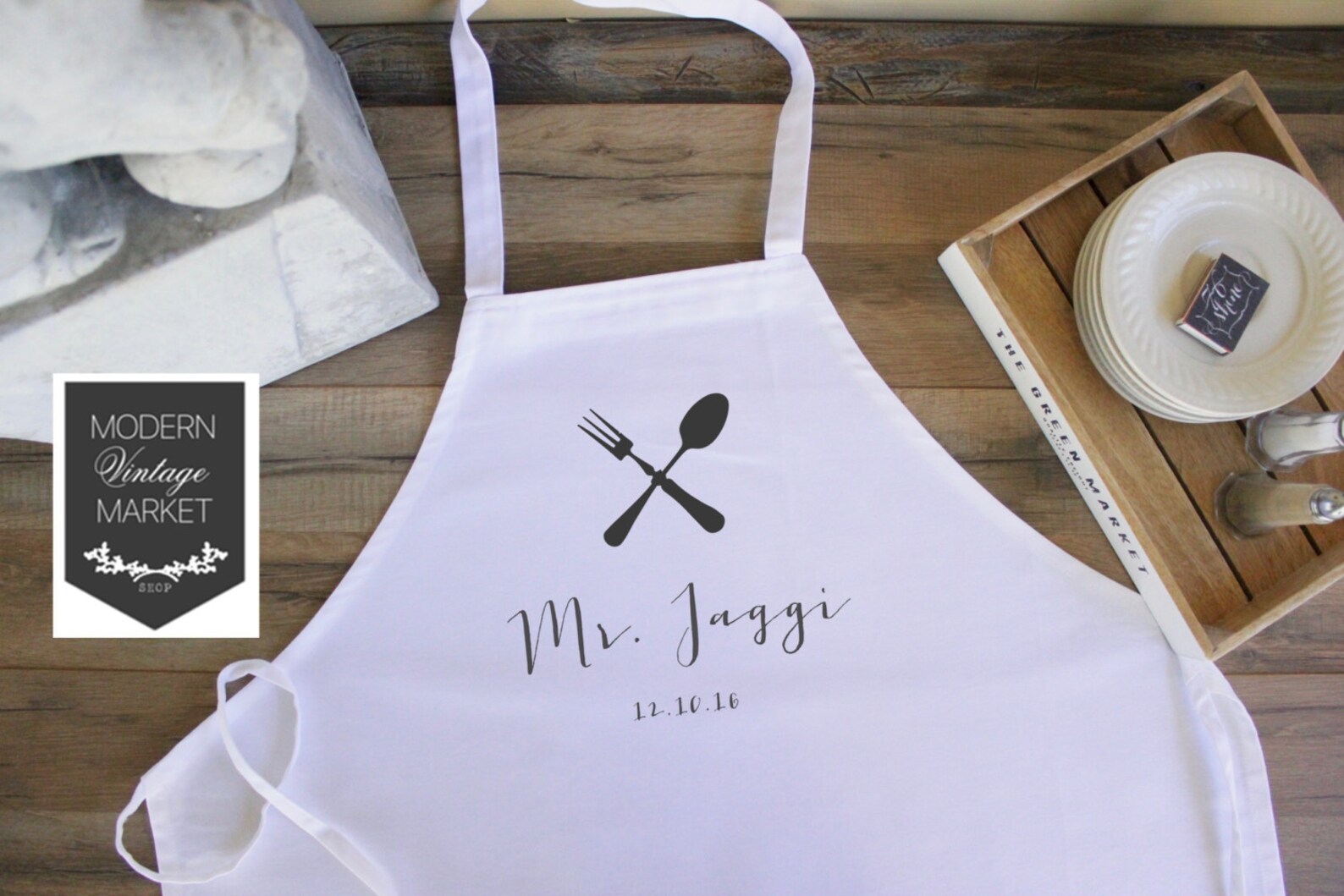 Custom Kitchen Apron With Spoon and Fork Gourmet Chef Apron - Etsy