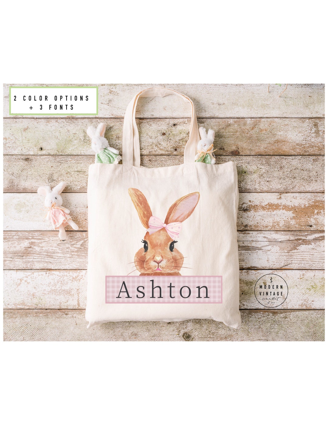 Personalized Easter Basket Tote Bag | Easter Gift Ideas| Easter Bunny ...