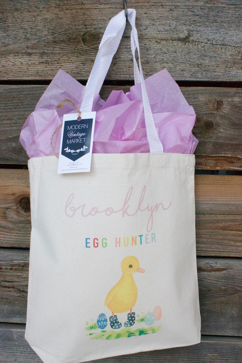 Personalized Easter Basket Tote Bag Easter Decorations | Etsy