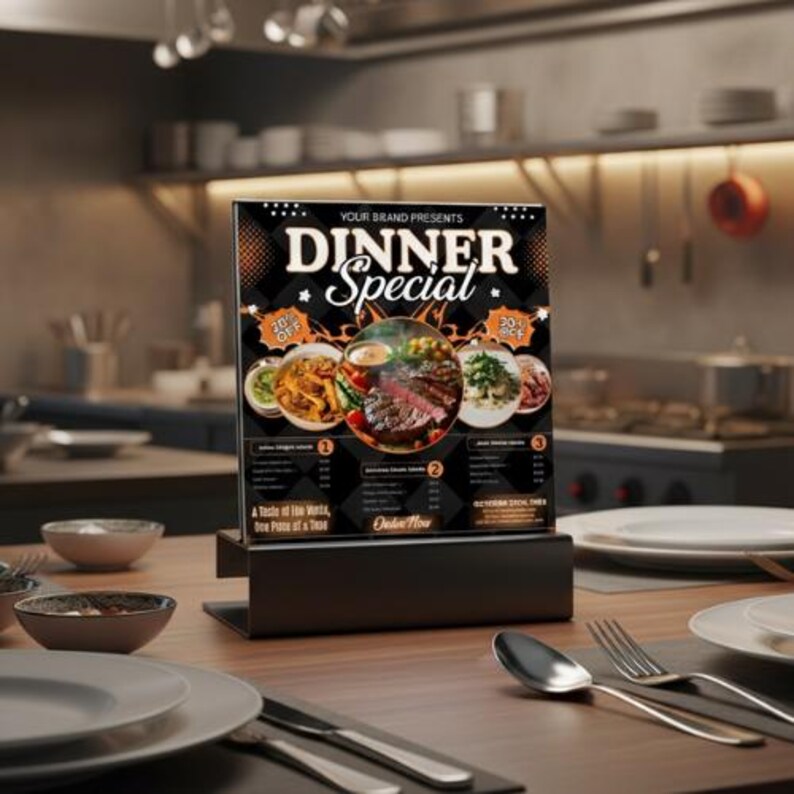 Dinner Specials Flyer Canva Template, Editable Restaurant Menu Promo ...
