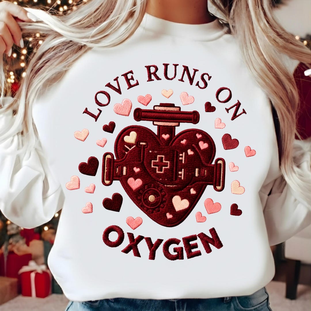 Funny Nurse Quote PNG, “love Runs on Oxygen” Humor T-shirt Design ...