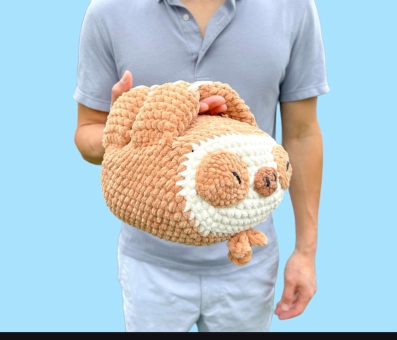 Giant Sloth Amigurumi Crochet Pattern | Large Plush Toy (PDF Pattern ...