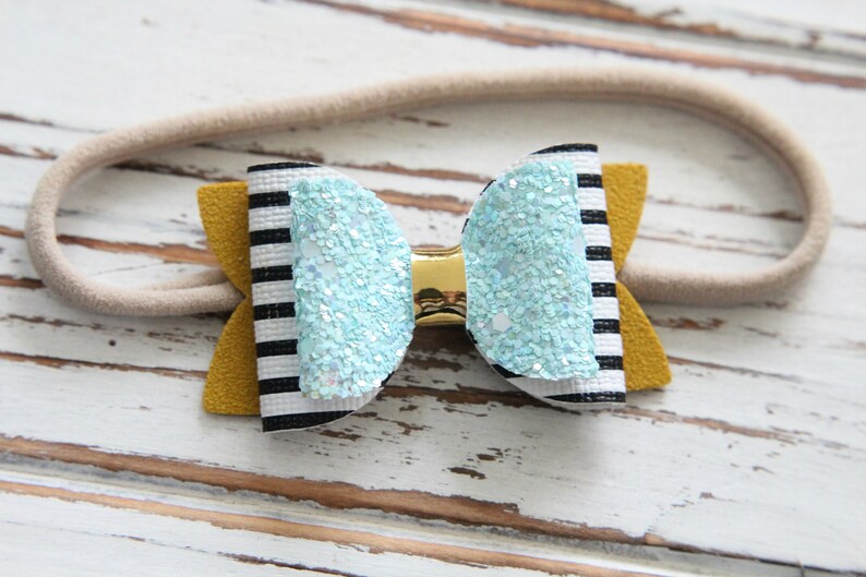 Matilda Bow Headband Matilda Bow Hair Clip Glitter Bow Etsy