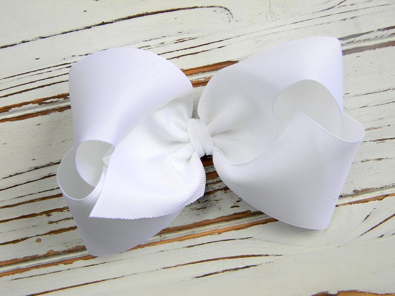 White Boutique Hair Bow Extra Large White Hair Bow Extra - Etsy