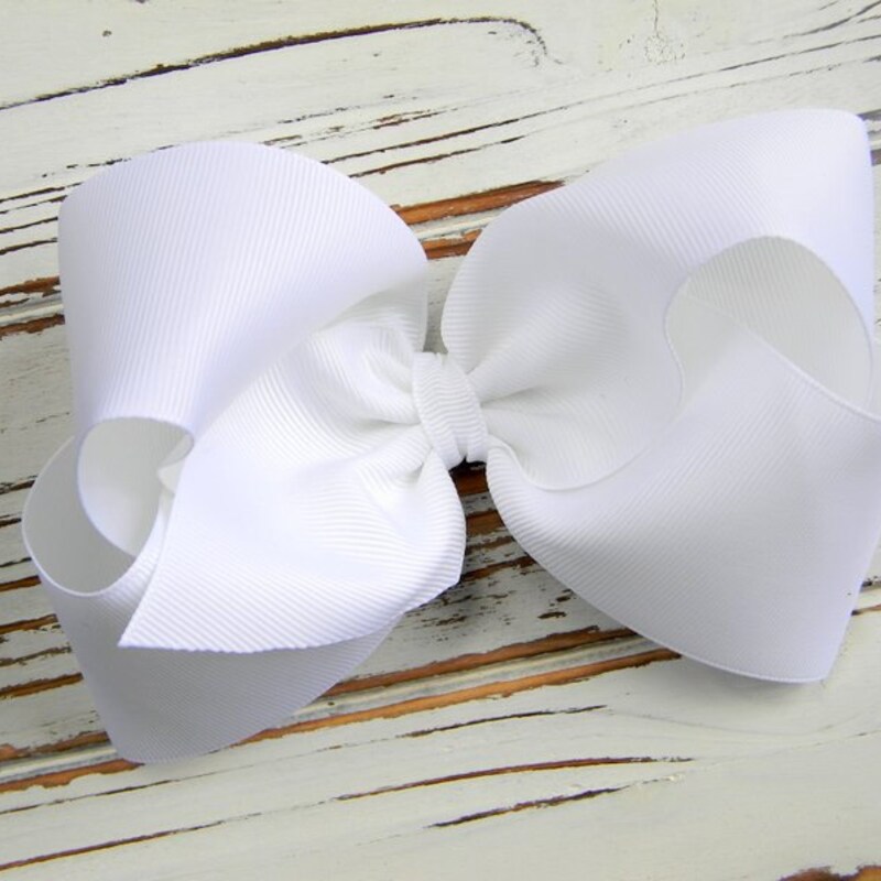 White Hair Bow - Etsy