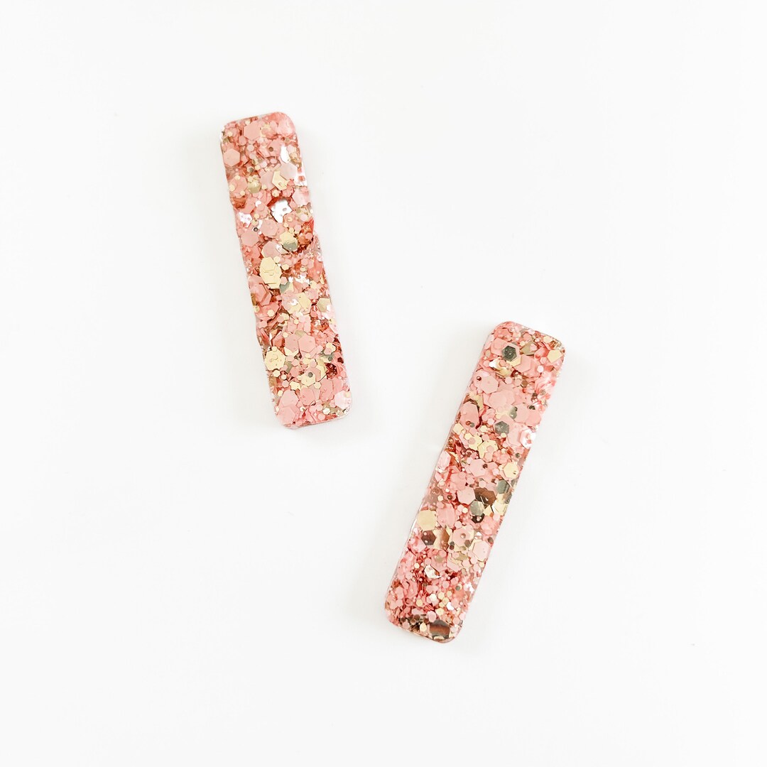 Pink and Gold Glitter Hair Clip - Girls Hair Clip - Girls Pink Hair ...