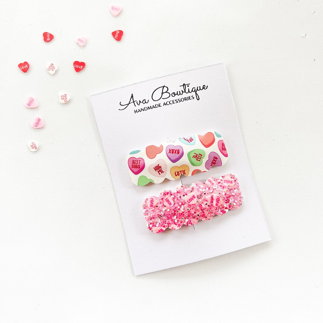 Valentine Snap Clip Set Valentines Hair Clip Girls - Etsy