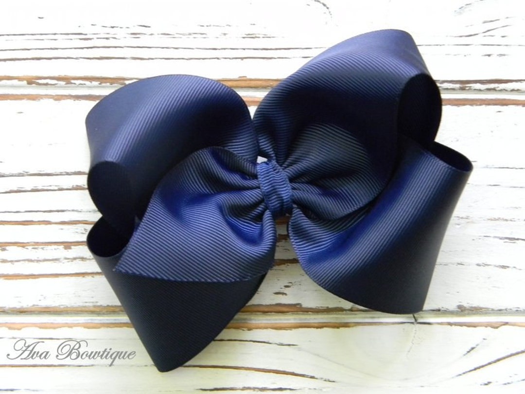 Navy Hair Bow Clip - Extra Large Navy Hair Bow - Large Navy Bow - Extra ...