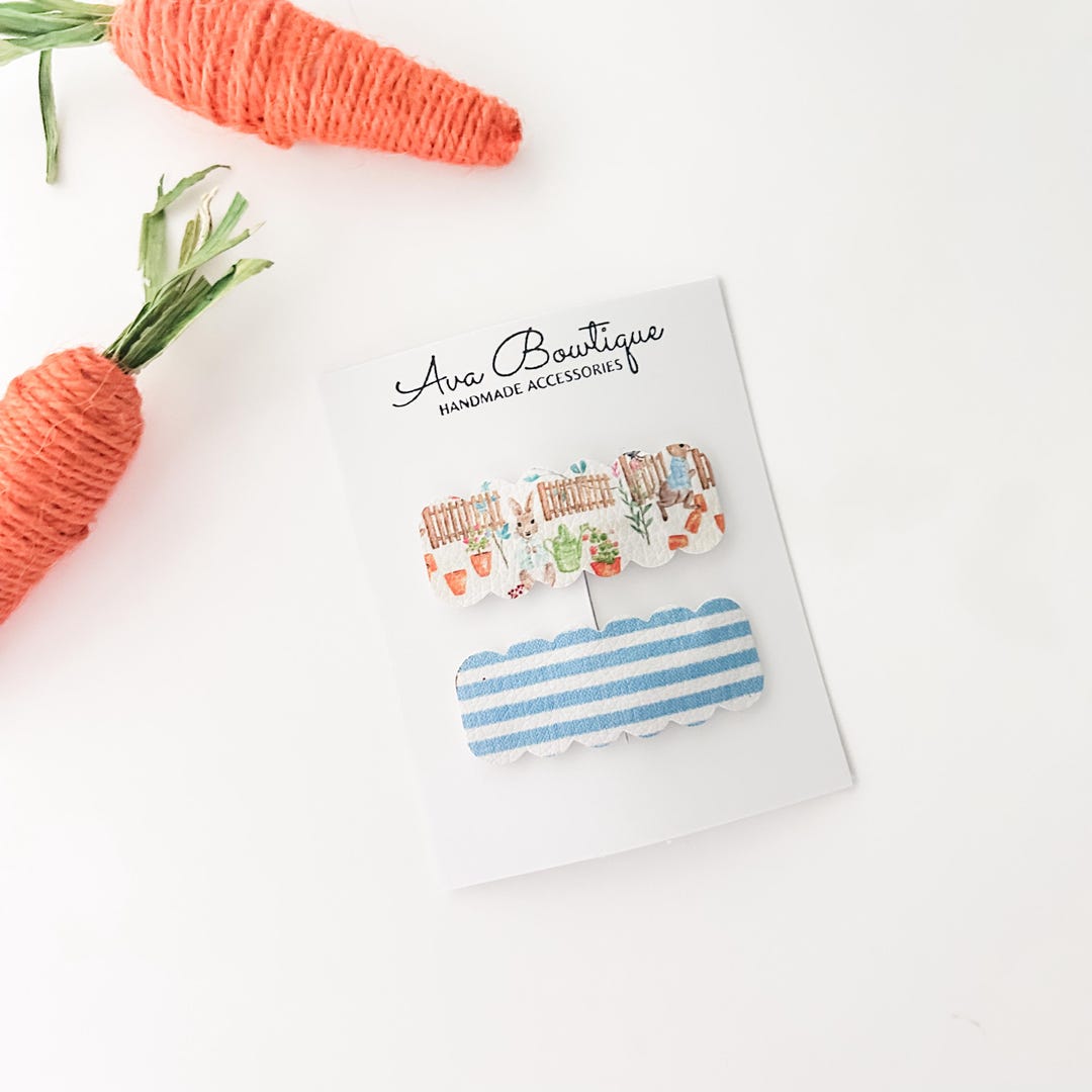 Peter Rabbit Snap Clip Set - Easter Bunny Hair Clip - Girls Easter Snap ...