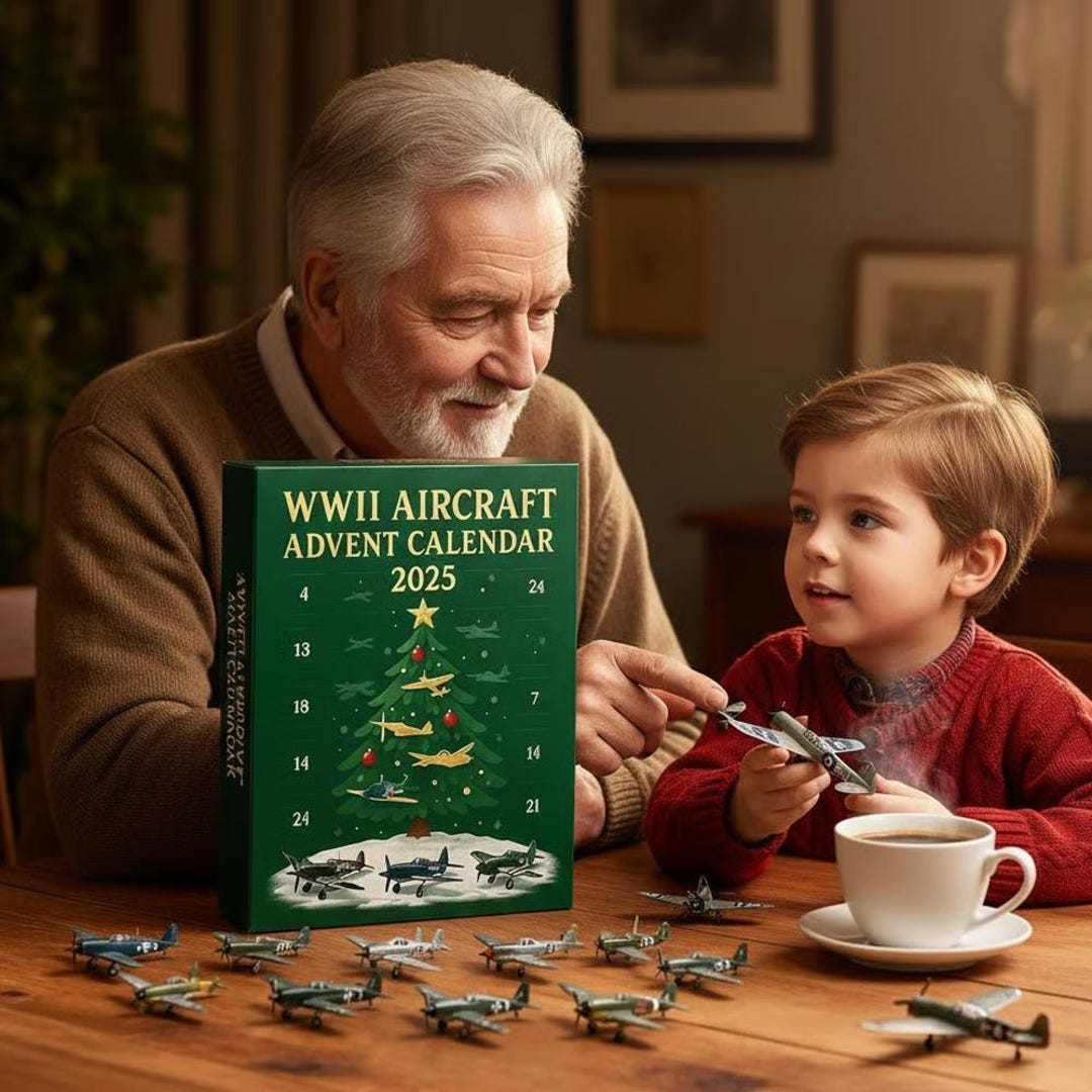 WWII Aircraft Advent Calendar 2025, 3D Plane Toys Acrylic Christmas ...